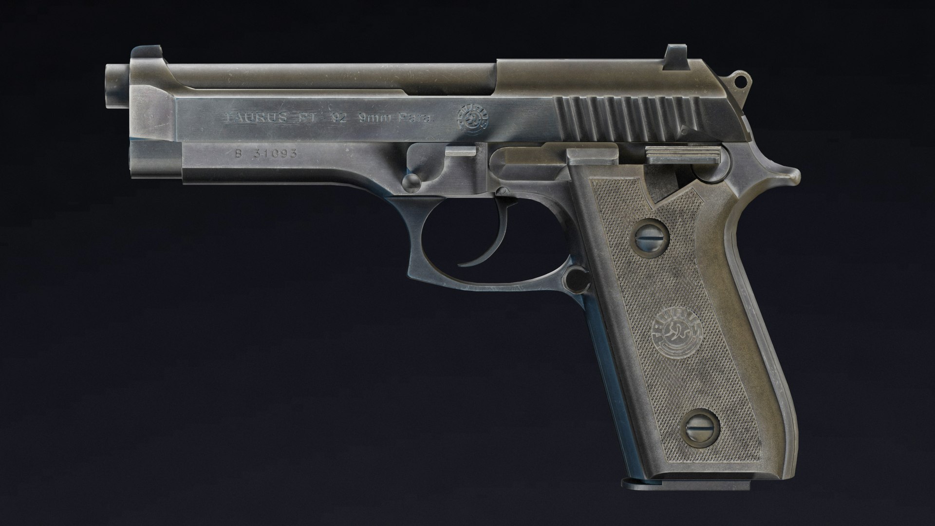 Taurus PT92 Low Poly Realistic V2 3D Model - TurboSquid 1902556