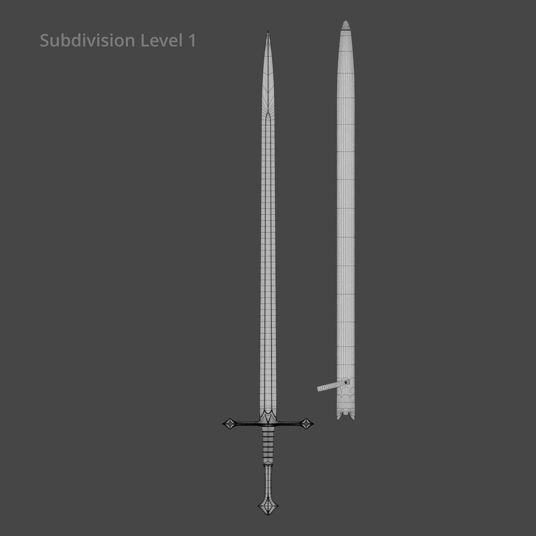 3D Model Two-handed Sword Plus Old Texture And Sheath - TurboSquid 2043045