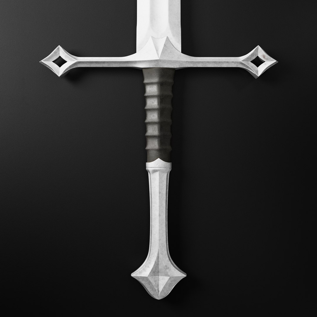 3D Model Two-handed Sword Plus Old Texture And Sheath - TurboSquid 2043045