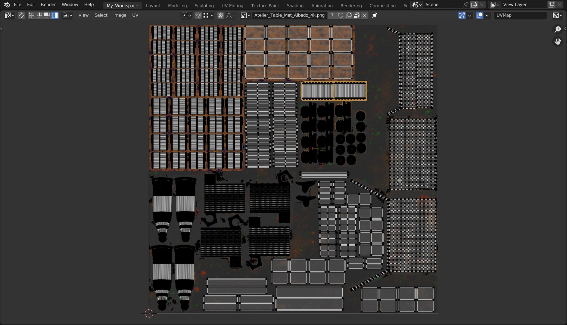 Rustic Atelier Table 3D Model - TurboSquid 2042118