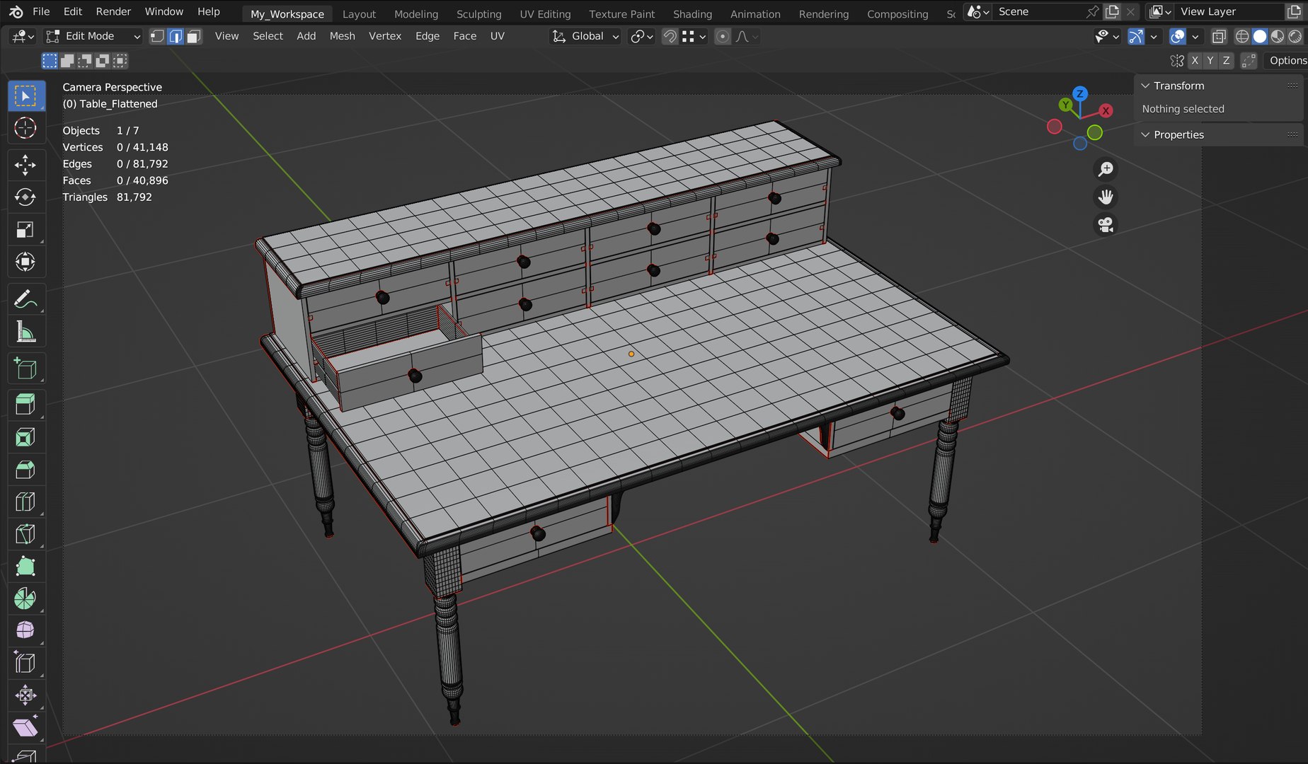 Rustic Atelier Table 3D Model - TurboSquid 2042118
