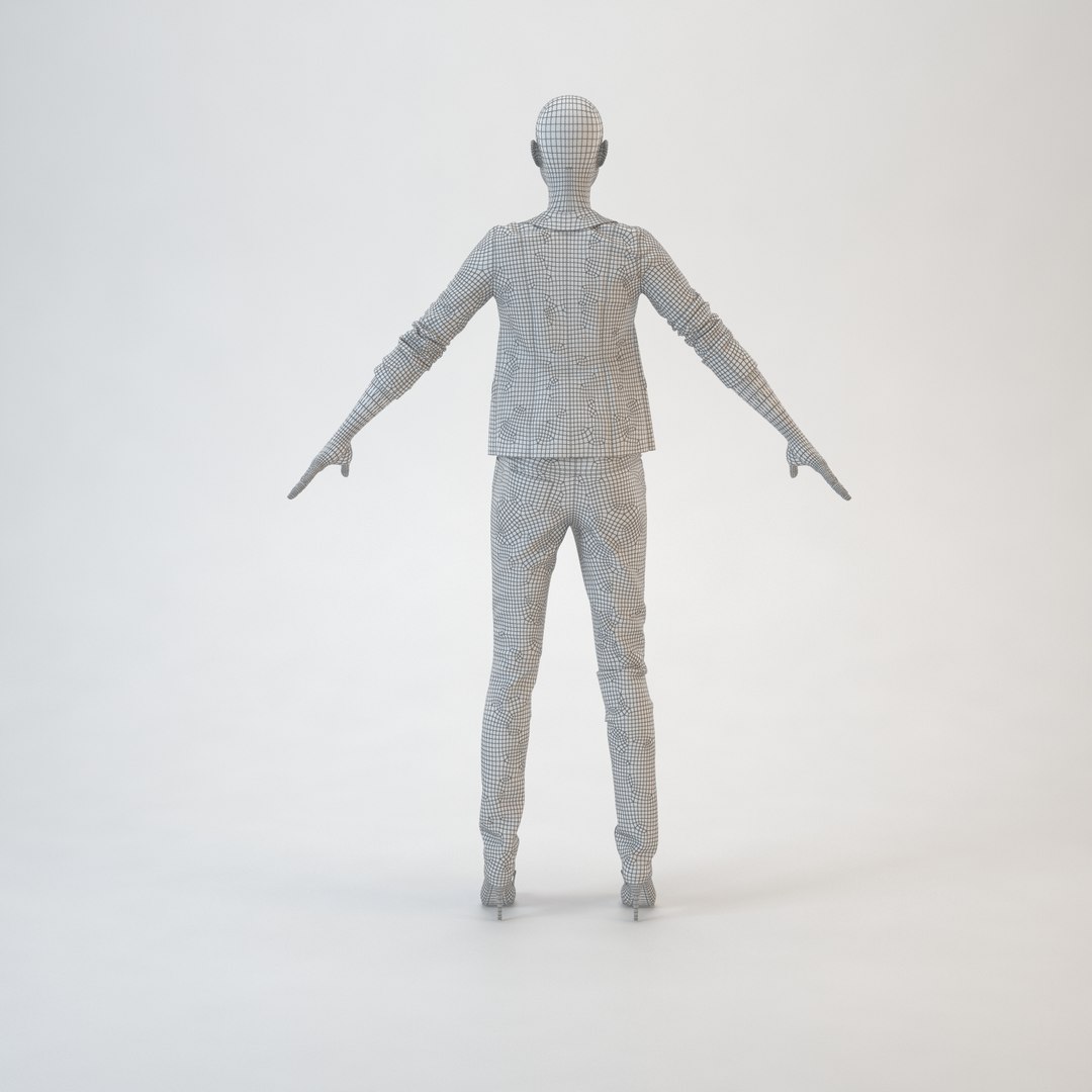 3D Women S Casual Suit Model - TurboSquid 1226254