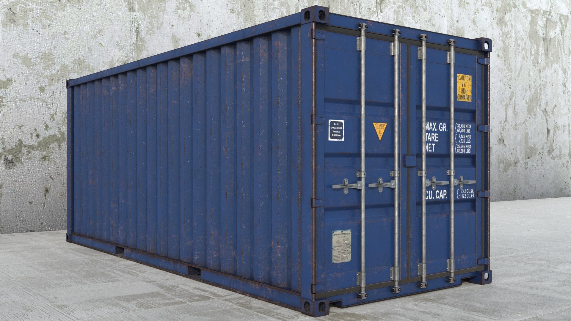 3D Cargo Container Blue HD - TurboSquid 1875881