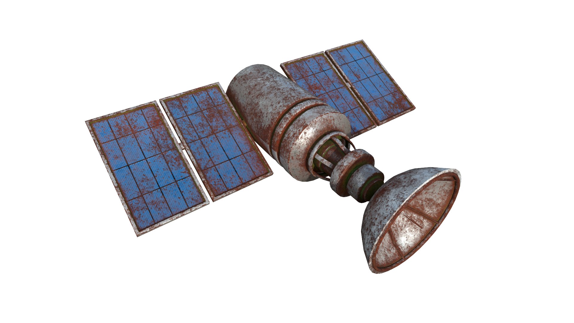 3D 10 Destroyed Satellite Collection - SciFi Space Design Model ...