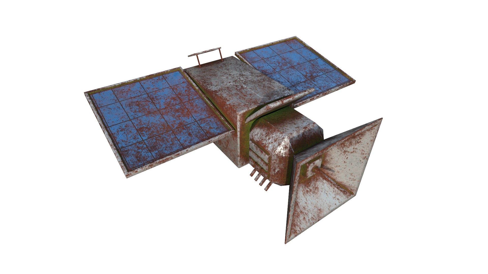 3D 10 Destroyed Satellite Collection - SciFi Space Design Model ...