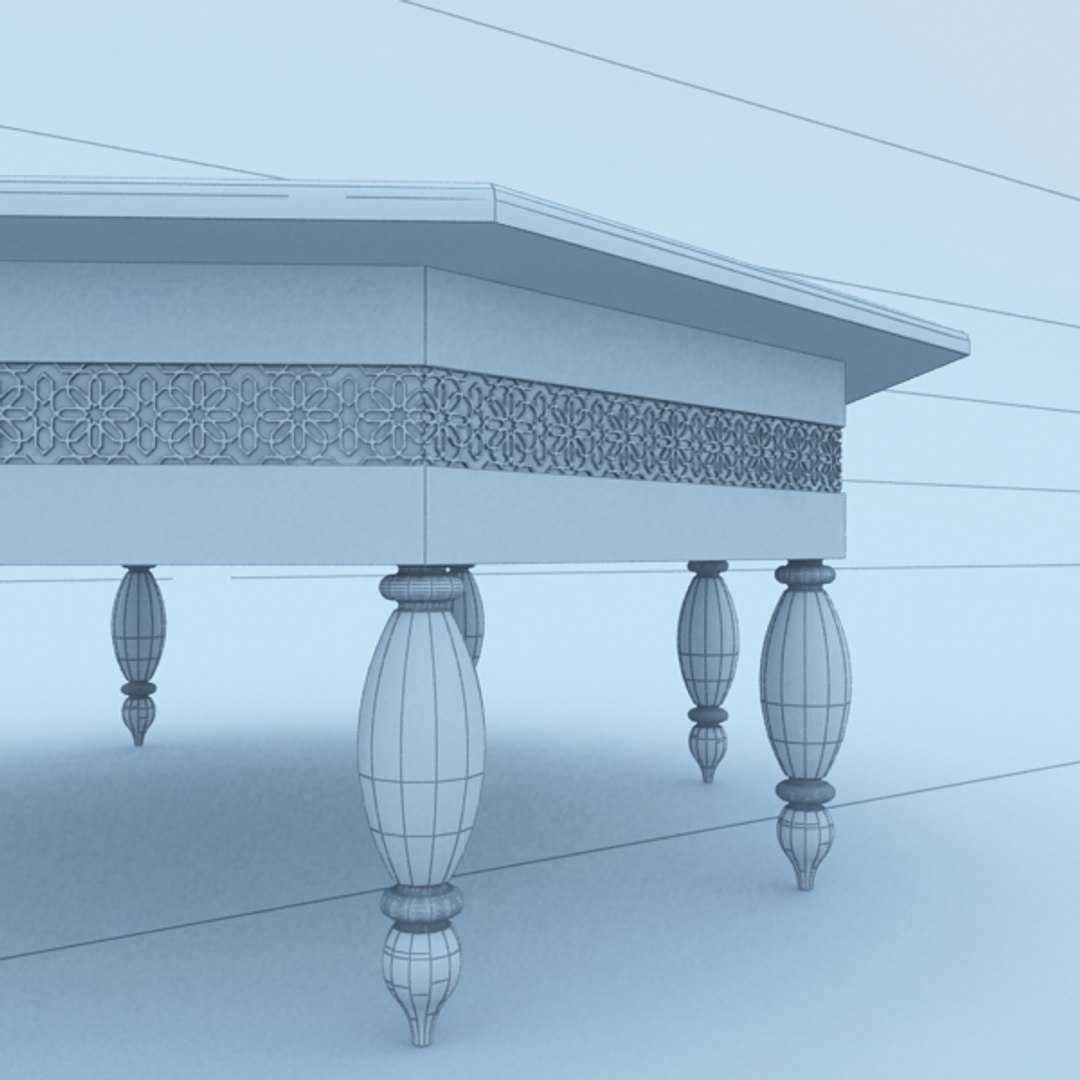 Traditional table 3D - TurboSquid 1300139