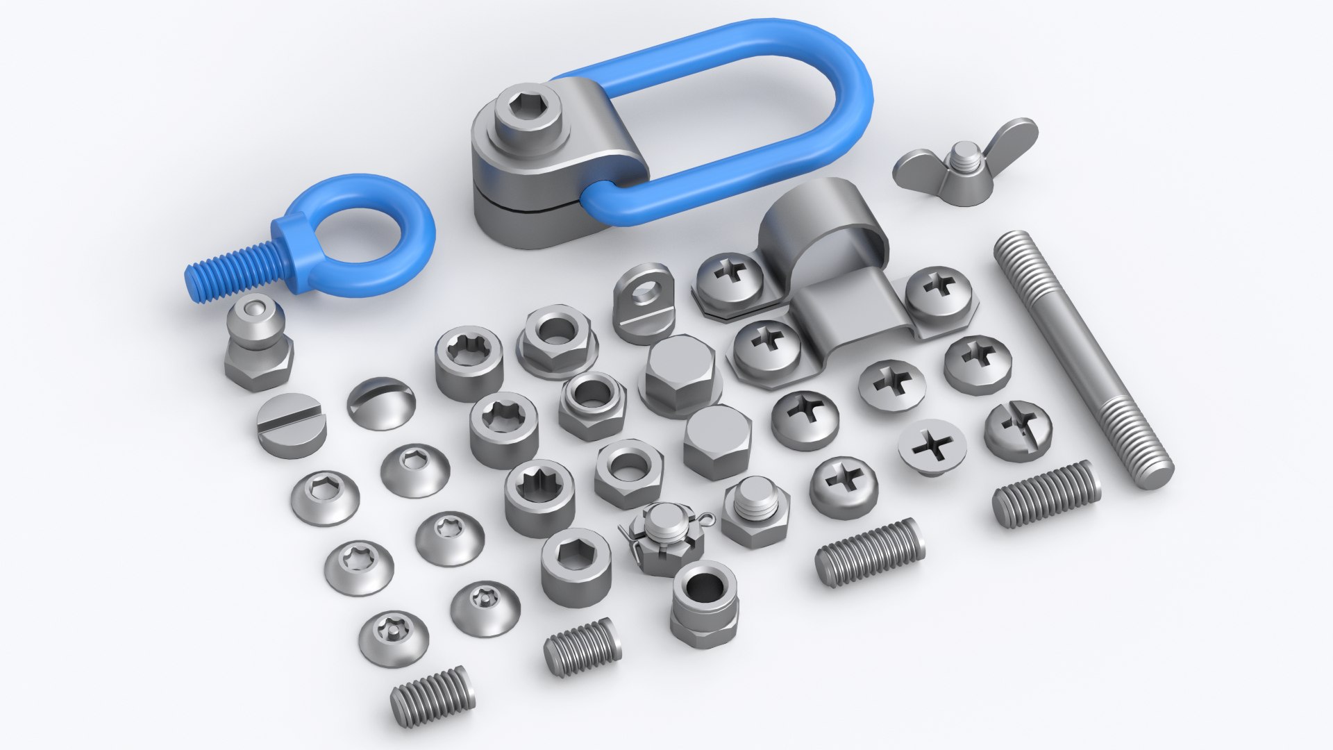 3D Bolt And Nut Heads Collection - TurboSquid 1833380