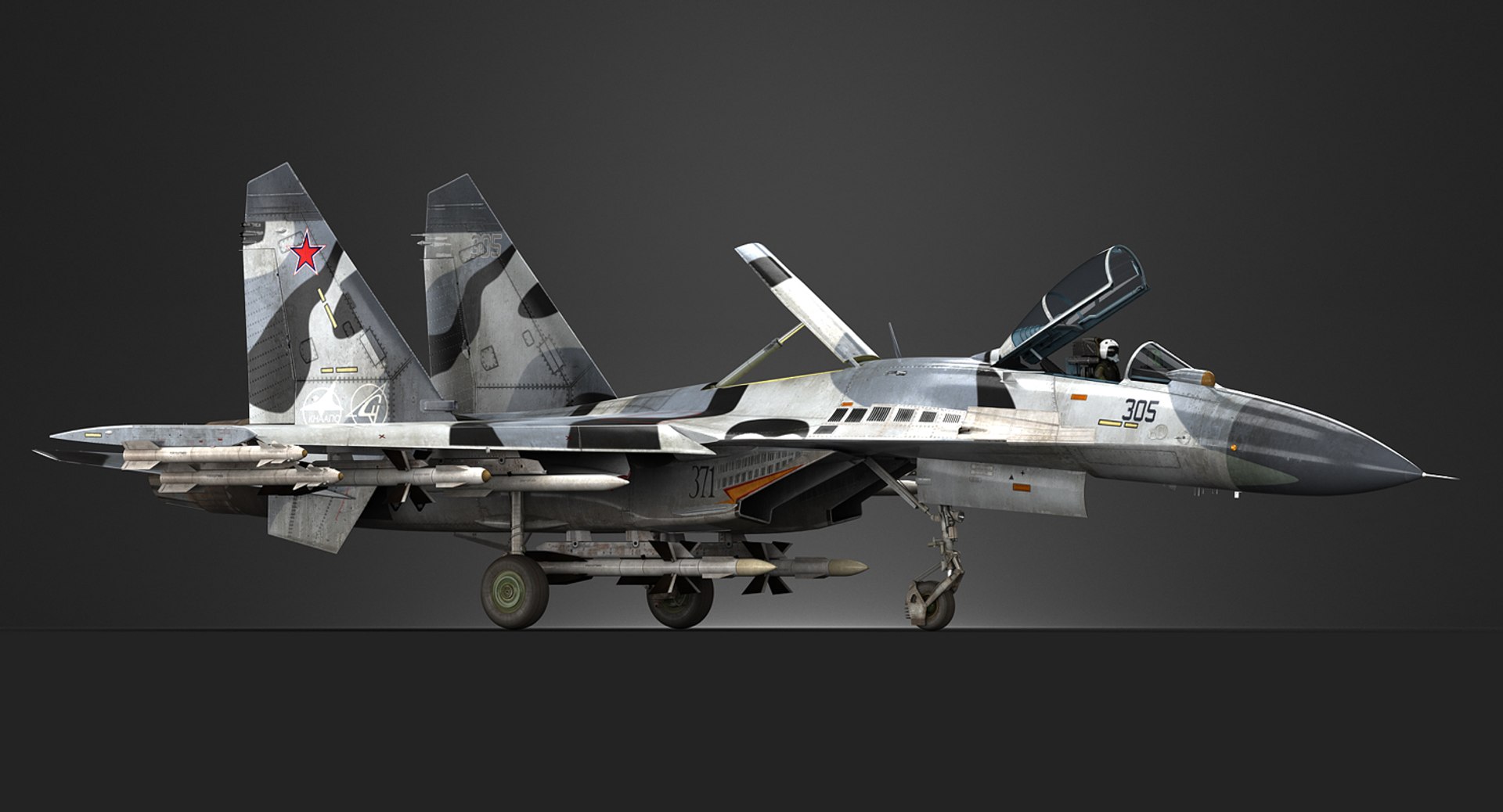 Sukhoi Su-27 3D Model - TurboSquid 1289314