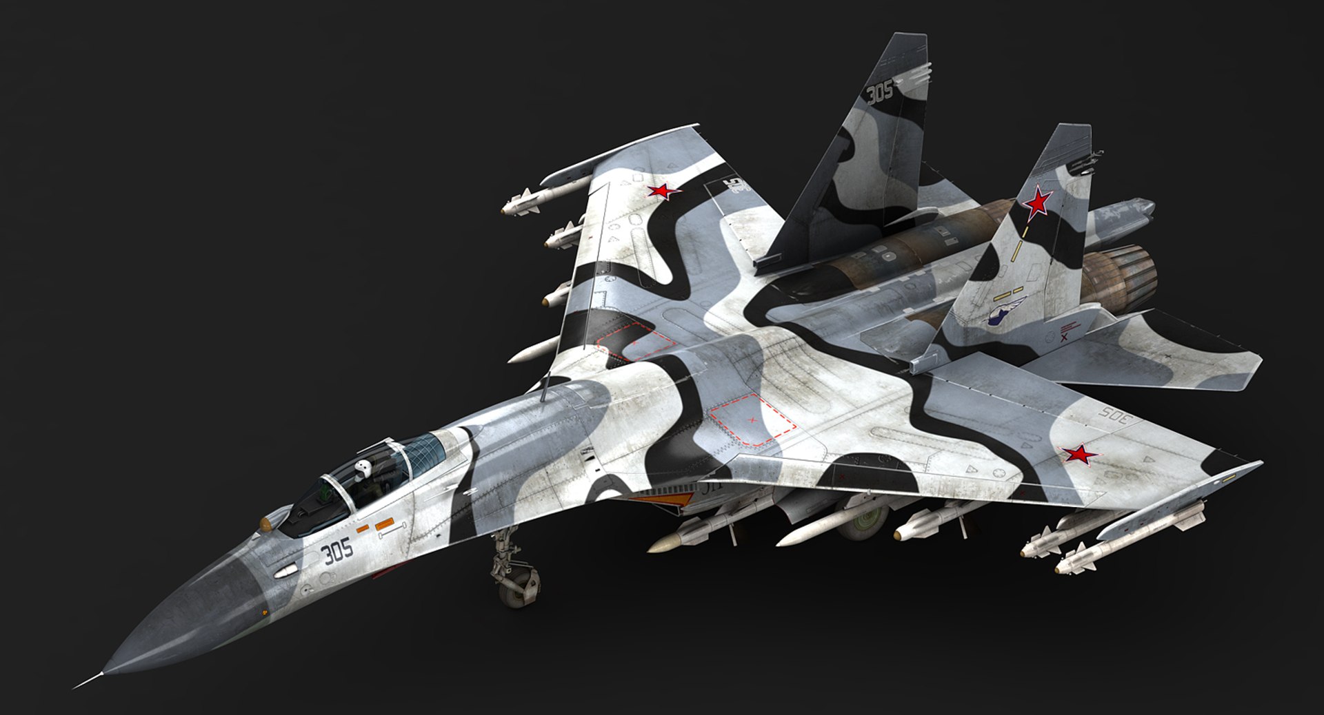 Sukhoi Su-27 3D Model - TurboSquid 1289314