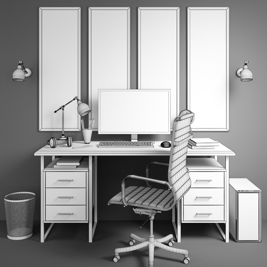 Set Workplace Model - TurboSquid 1440101