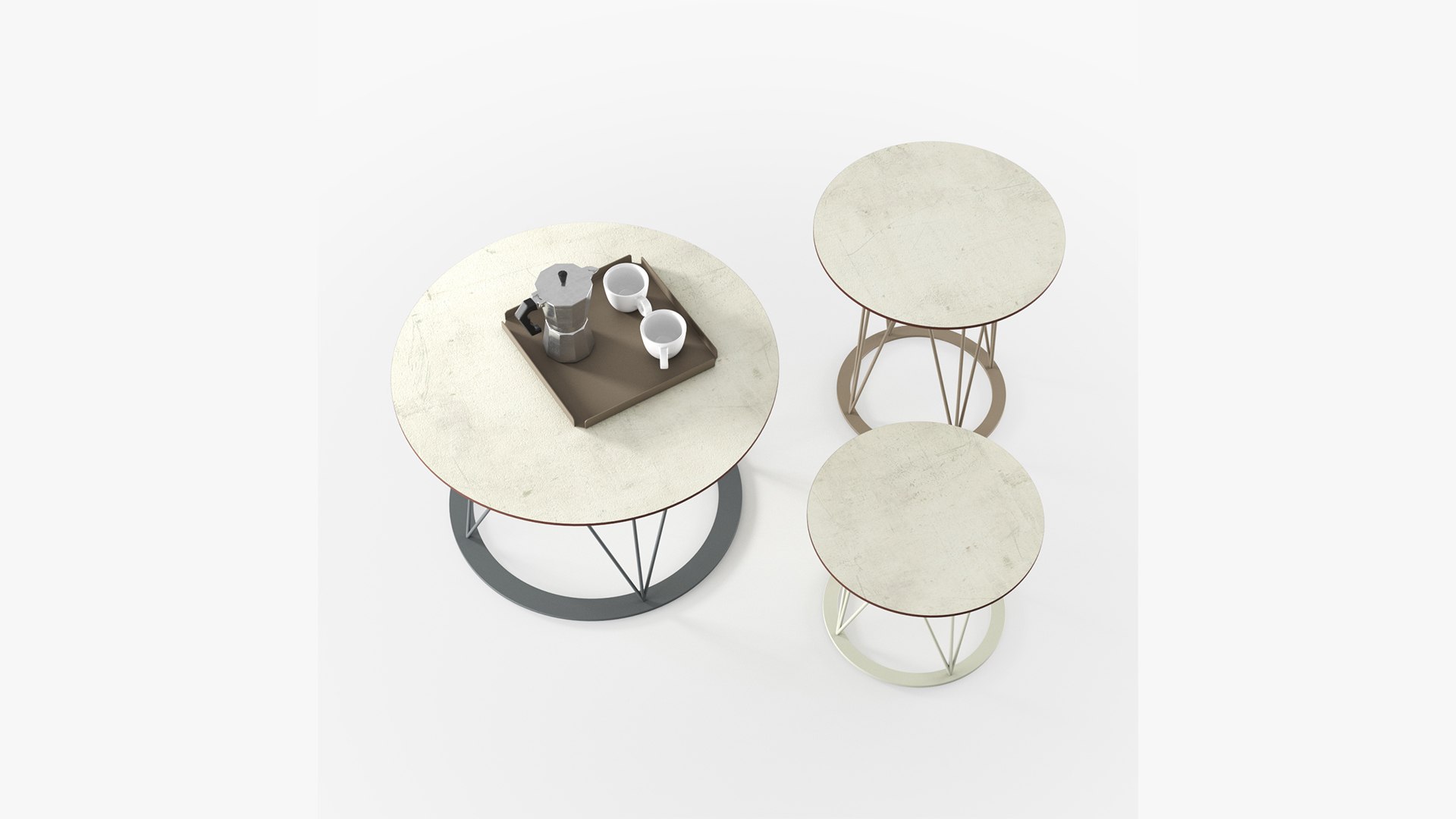 ATAMAN Mesh Coffee Table Set 3D Model - TurboSquid 2281117