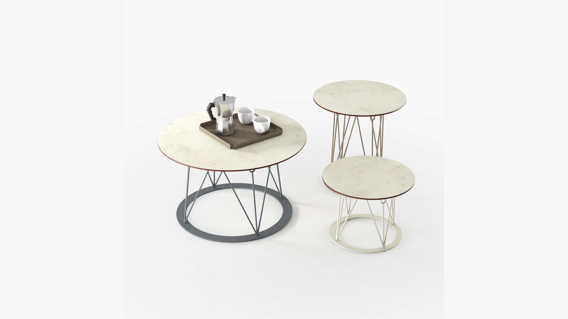 ATAMAN Mesh Coffee Table Set 3D Model - TurboSquid 2281117