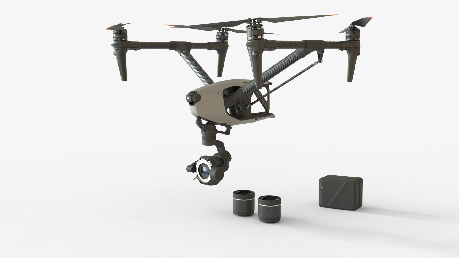 Modello 3D Drone cinematografico professionale DJI Inspire 3 ...