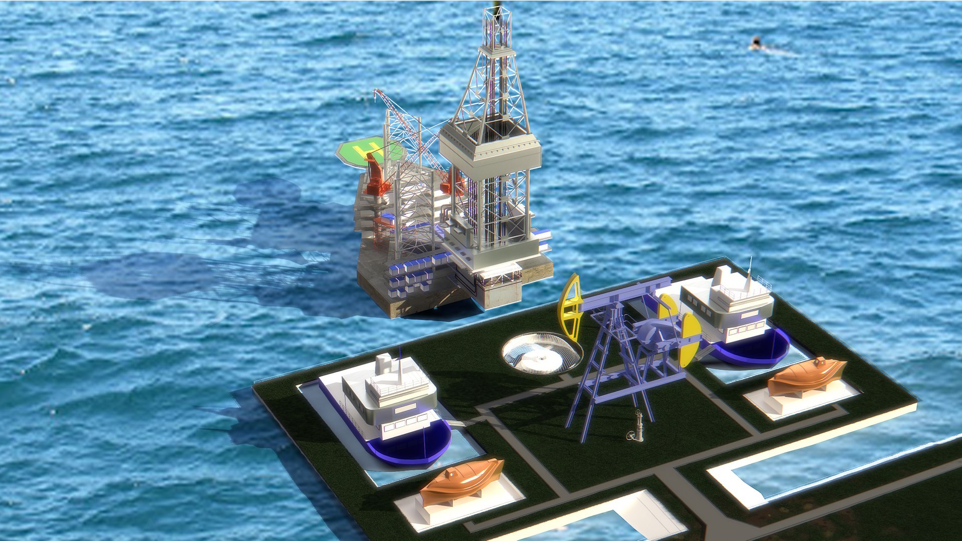 Oil Drilling Rig 3d Model