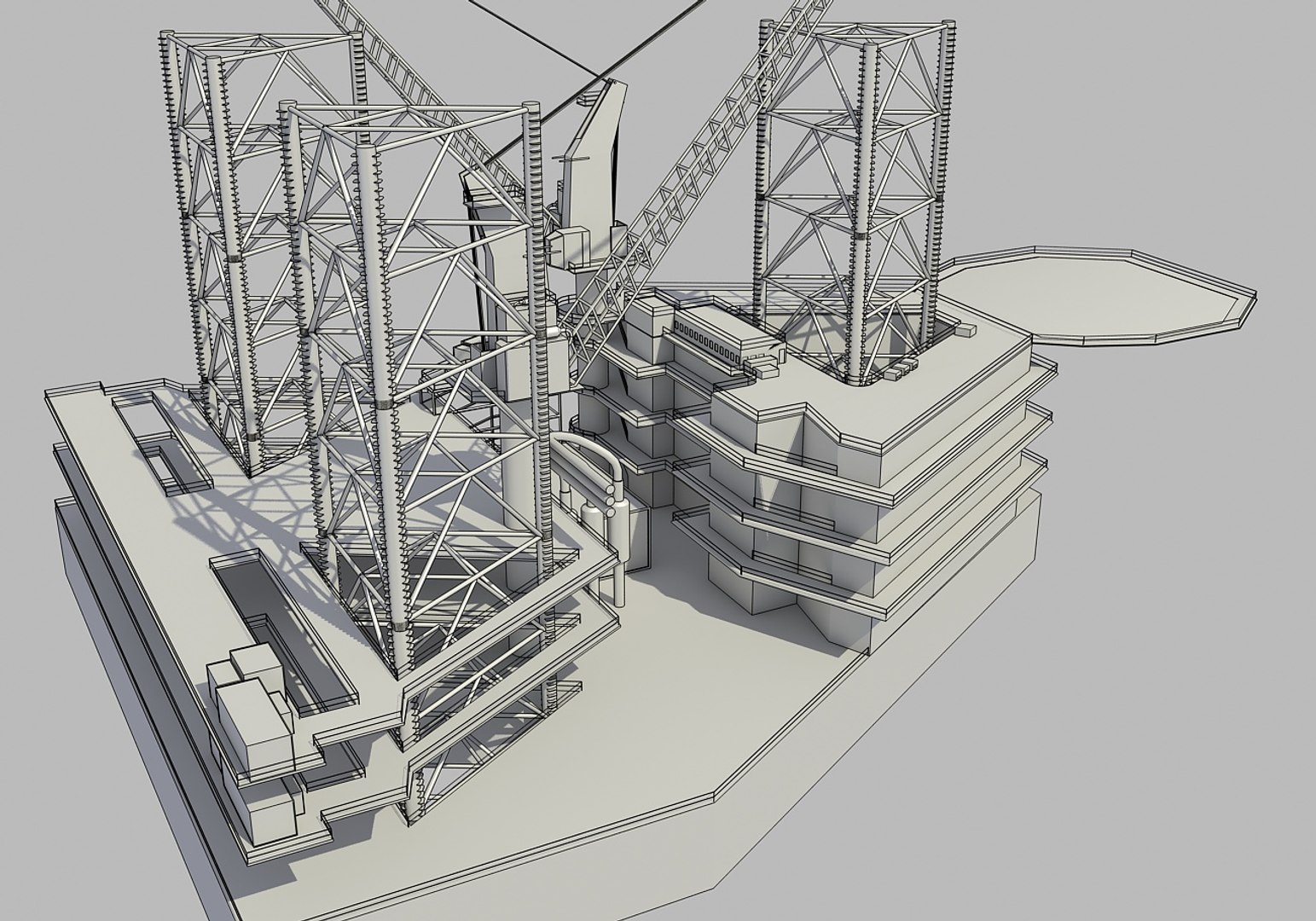 Oil Drilling Rig 3d Model