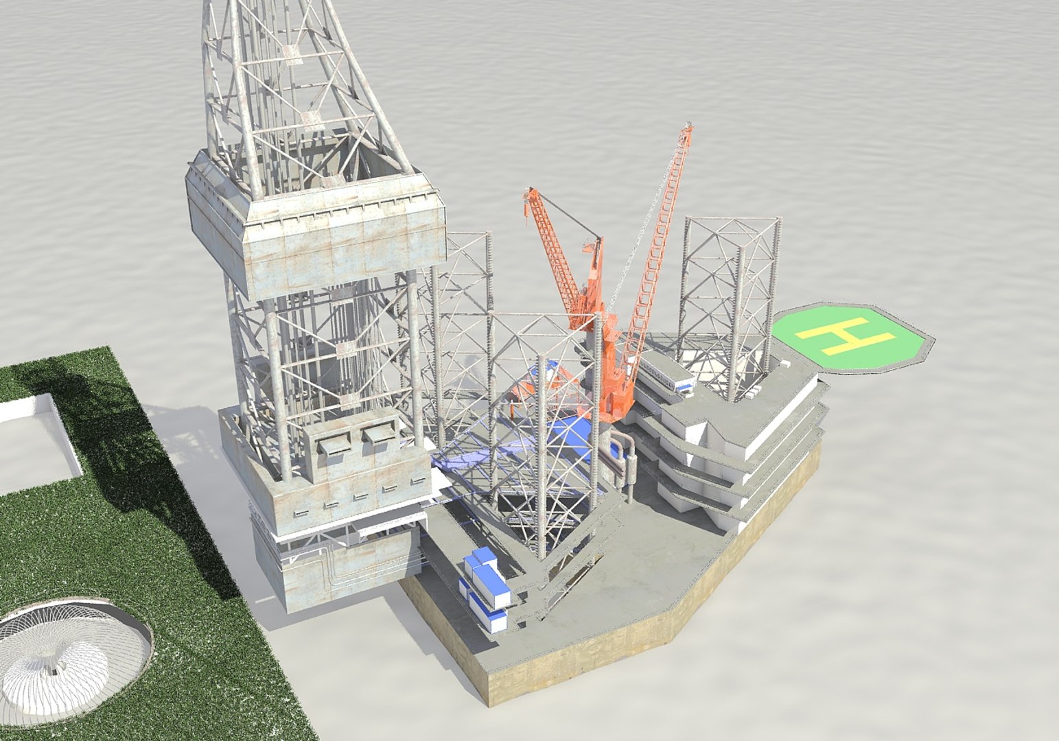 Oil Drilling Rig 3d Model