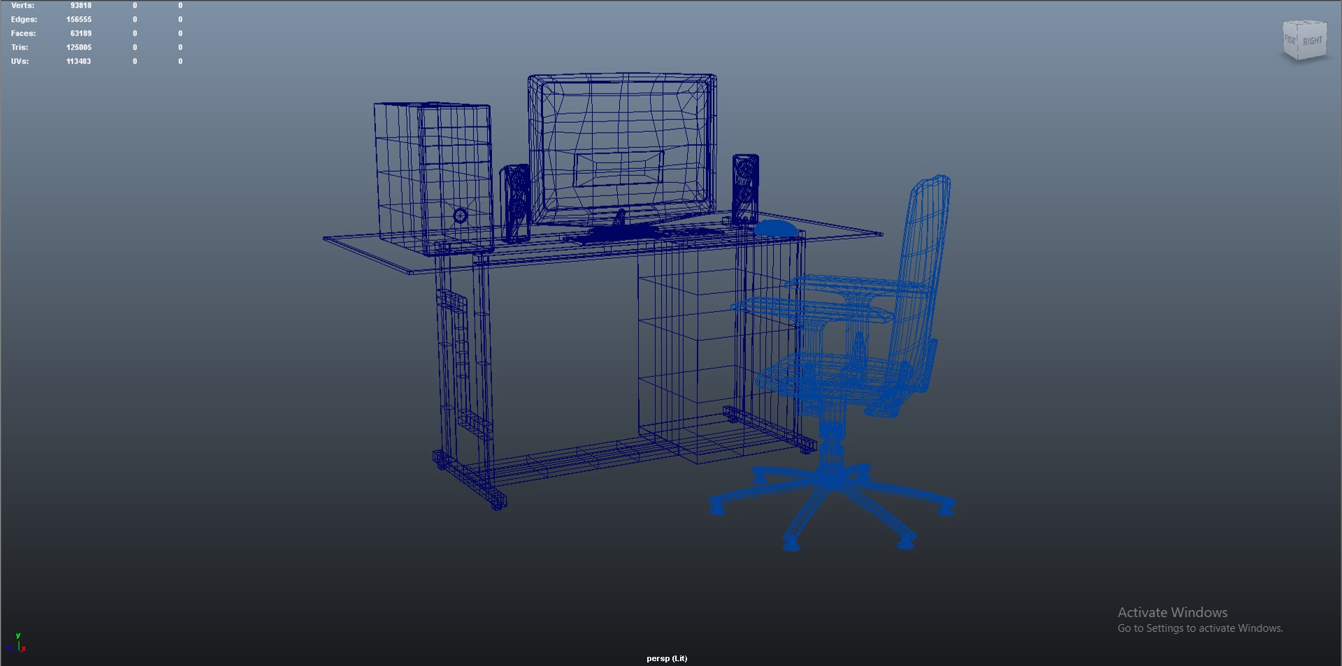 Computer Setup With Desk And Chair 3D - TurboSquid 2185644