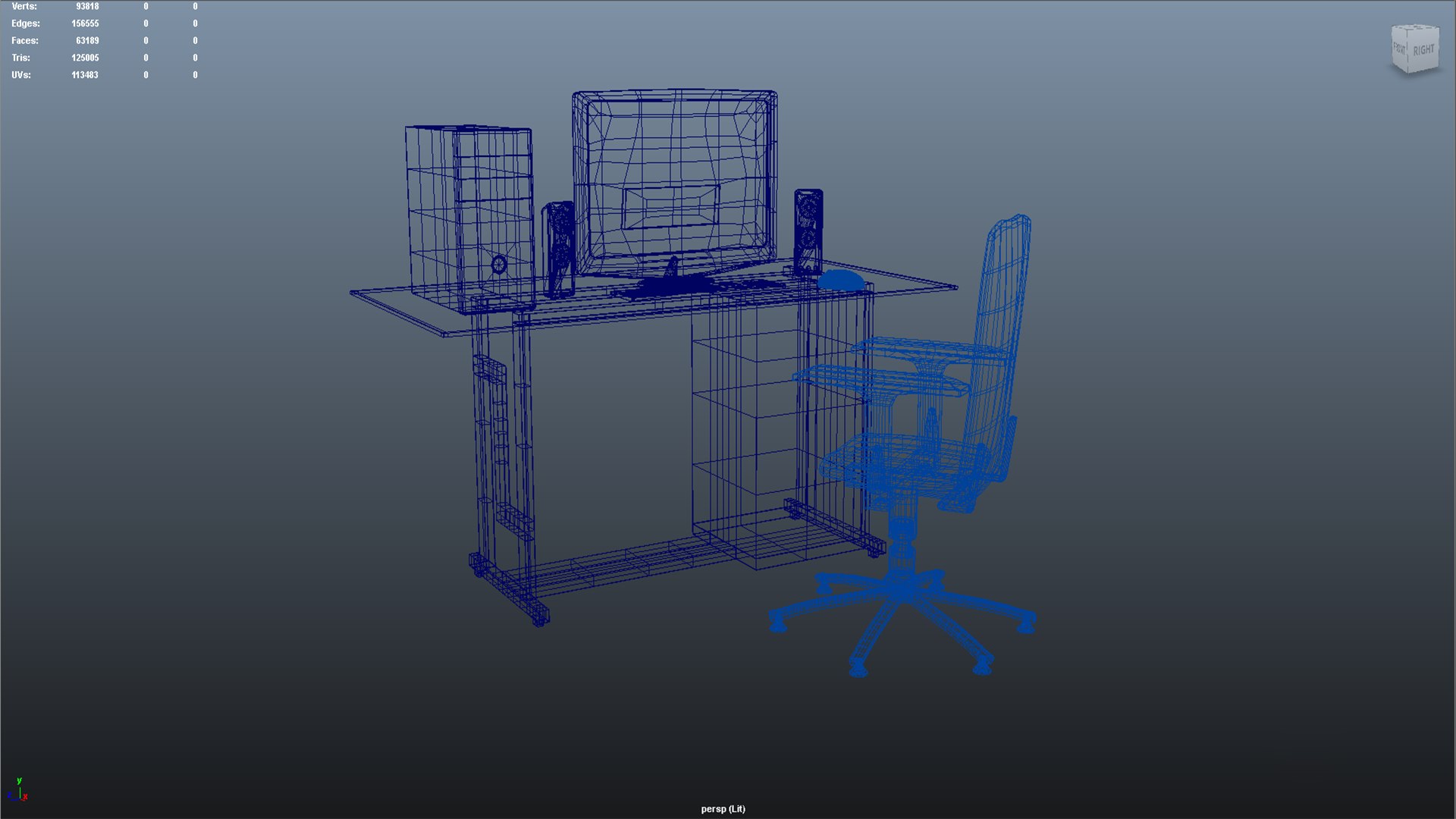 Computer Setup With Desk And Chair 3D - TurboSquid 2185644