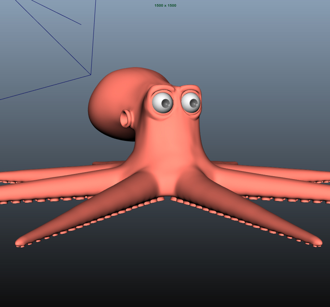 cartoon octopus 3d obj