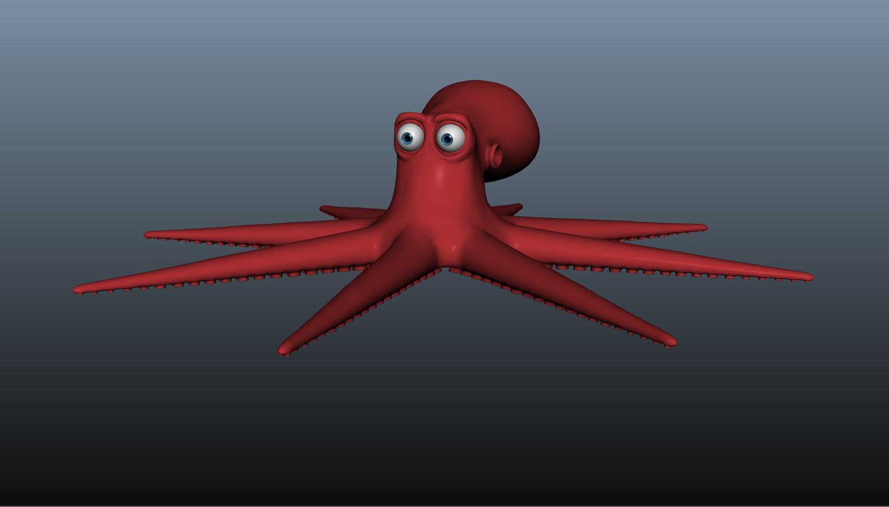cartoon octopus 3d obj