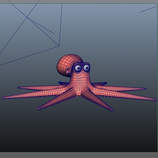 cartoon octopus 3d obj