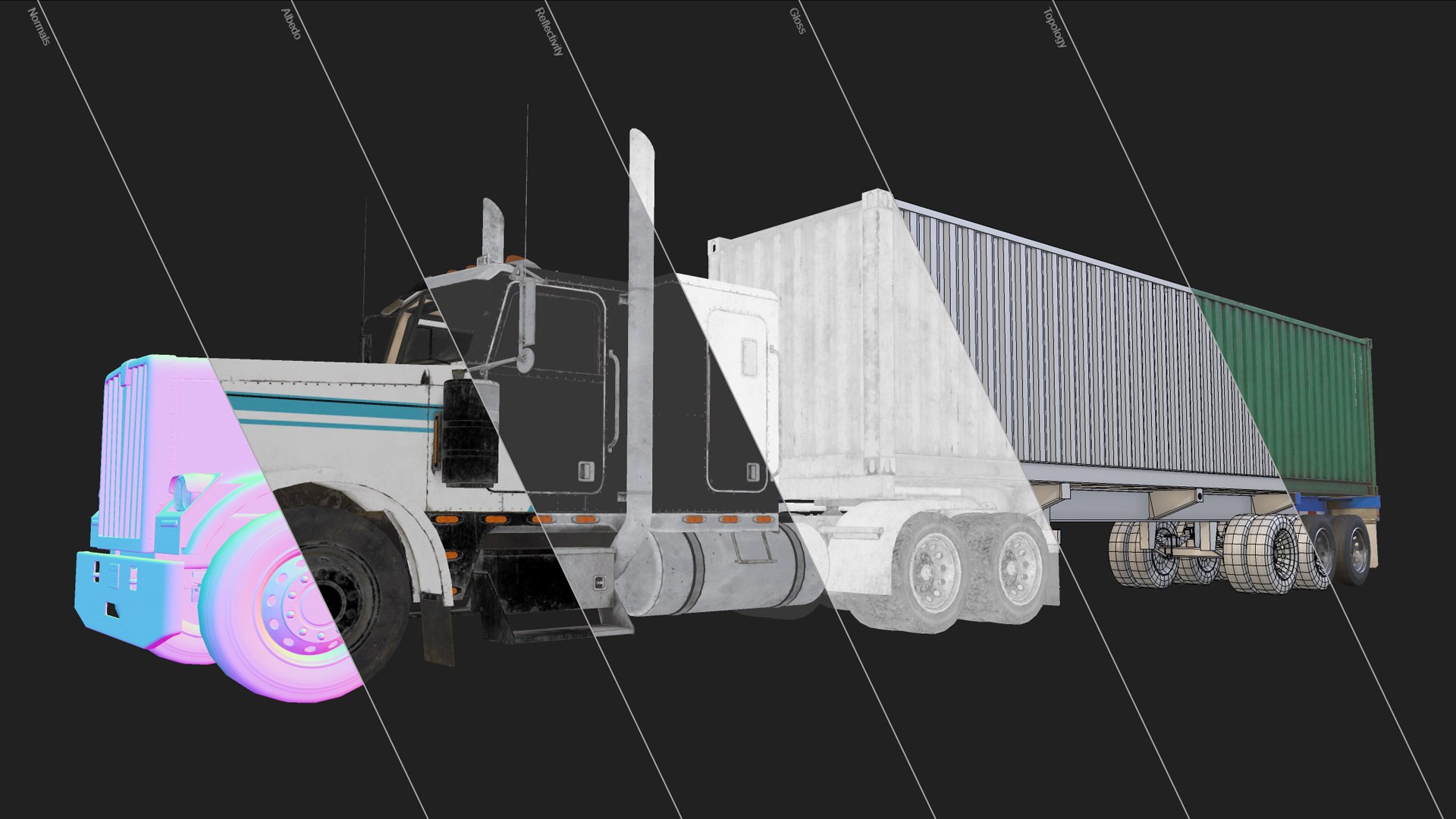 3D Flat Top Semi Truck Container Trailer - Low Poly - TurboSquid 2282007