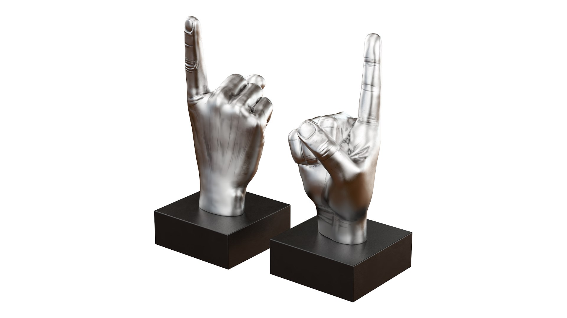 3D Figurine Hand Gesture With Raised Index Finger Up Model - TurboSquid ...