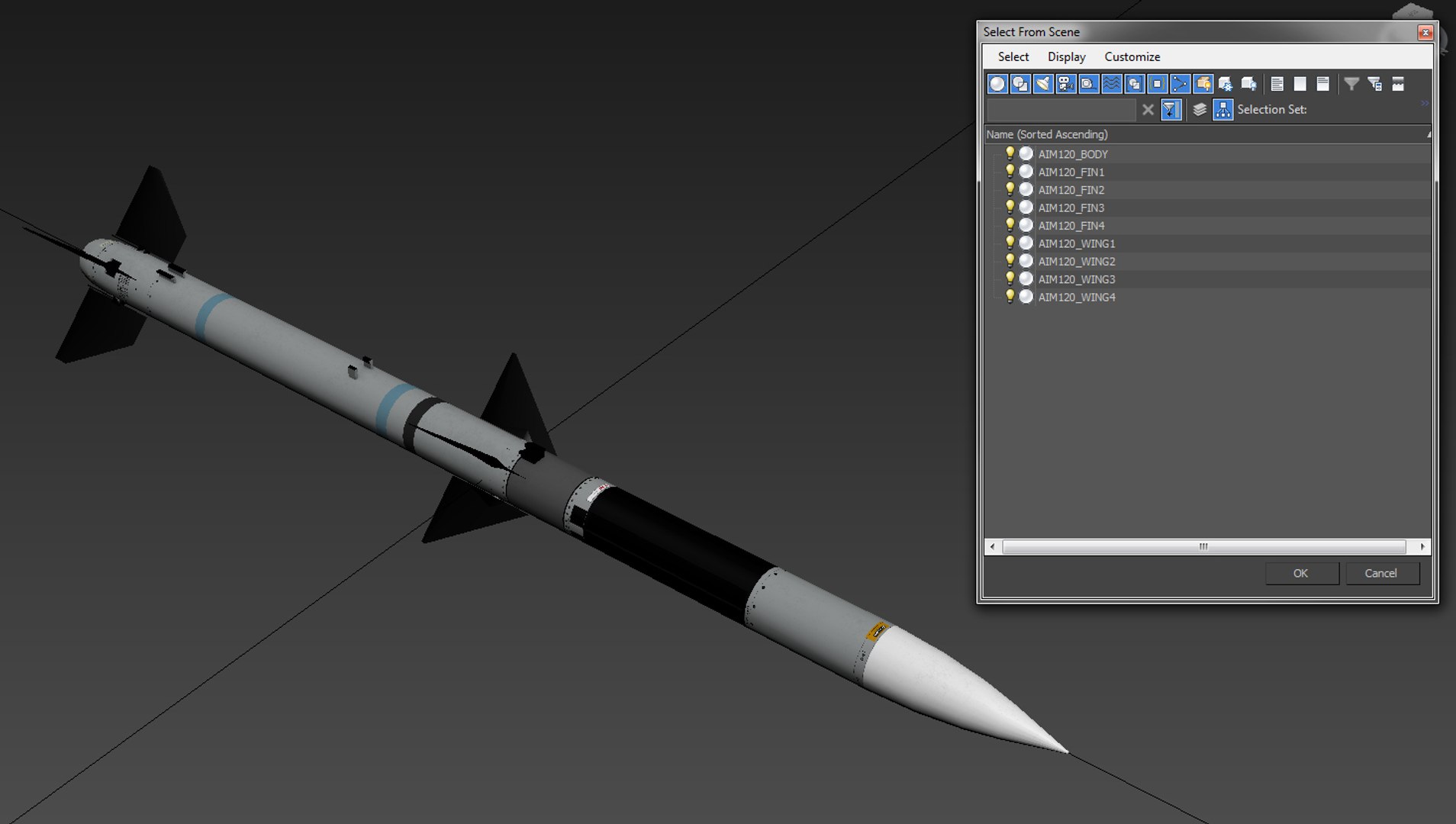 Missile Amraam 3D Model - TurboSquid 1477869