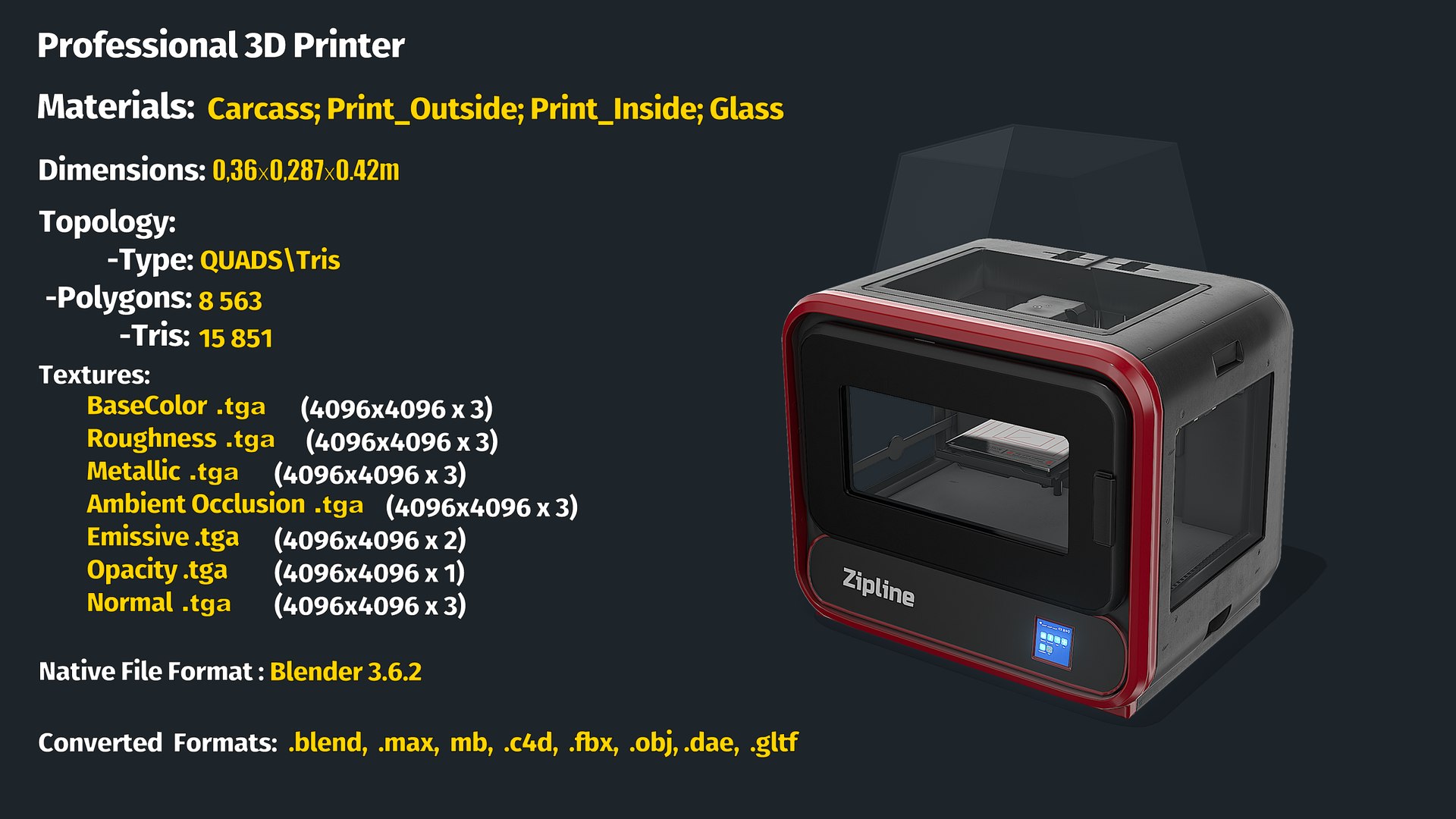 3D Professional 3D Printer - TurboSquid 2149721