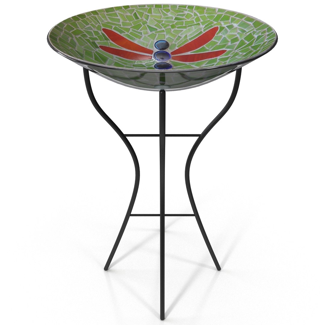 mosaic birdbath table 3d model