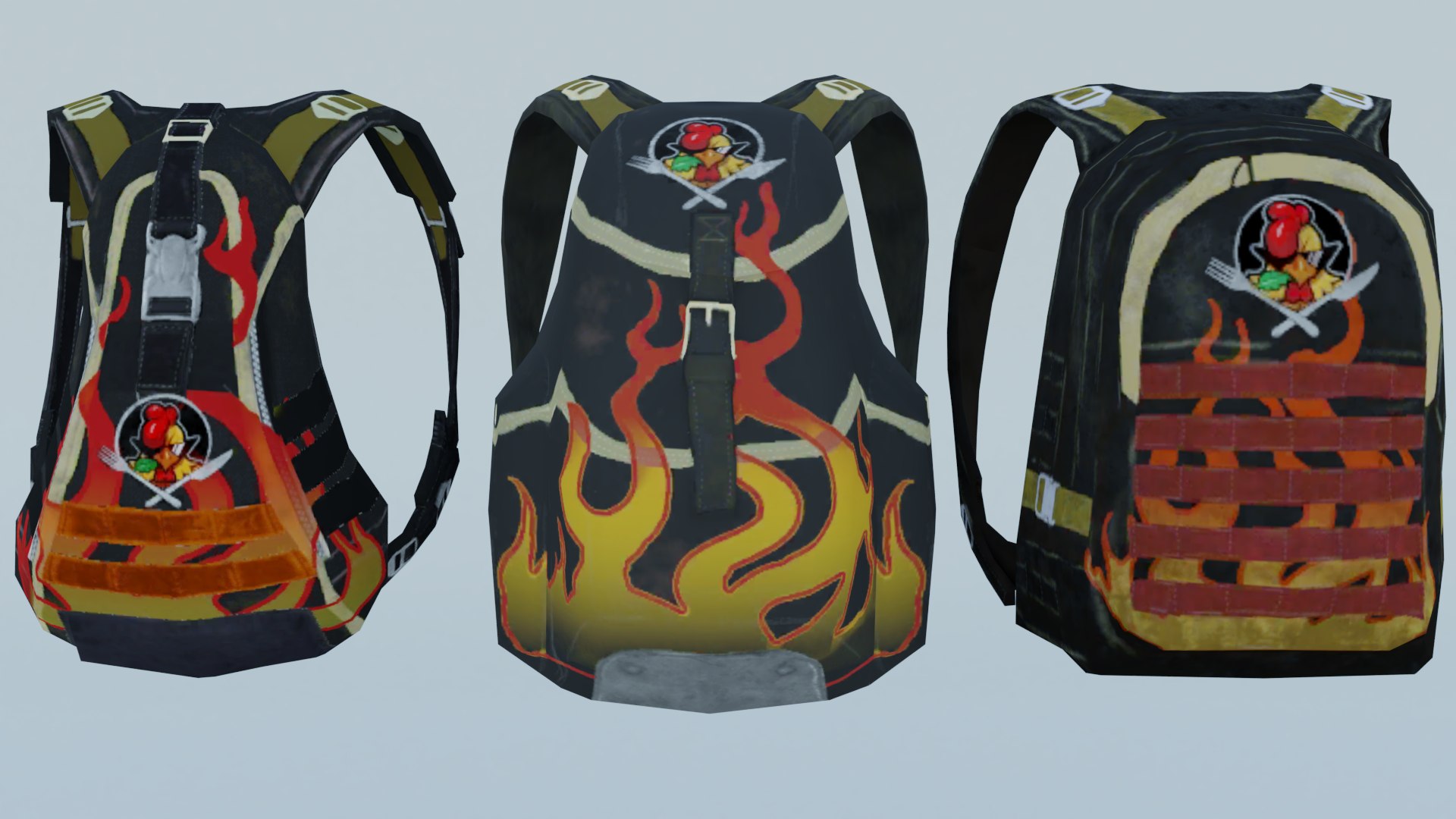 3D Bag 3x Turkey Backpack - TurboSquid 1816374