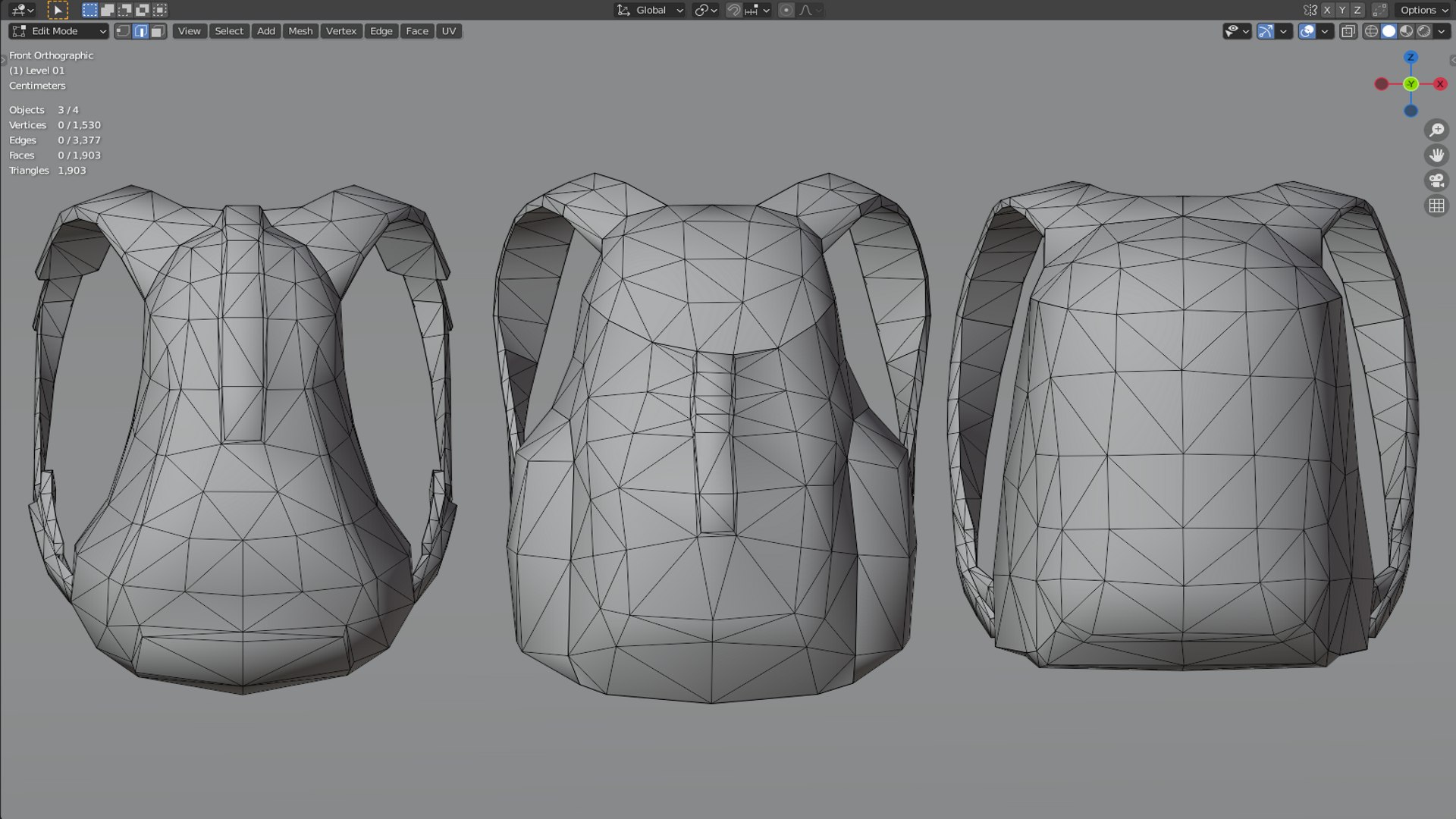 3D Bag 3x Turkey Backpack - TurboSquid 1816374