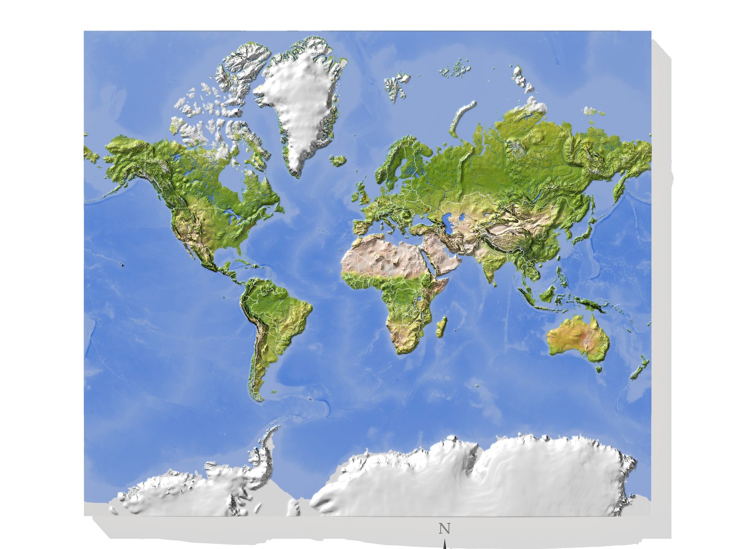 Relief World Mercator Obj