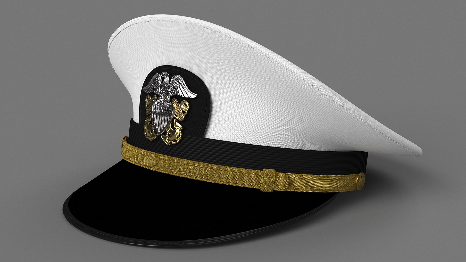 3D Naval Officer Cap - TurboSquid 2194795