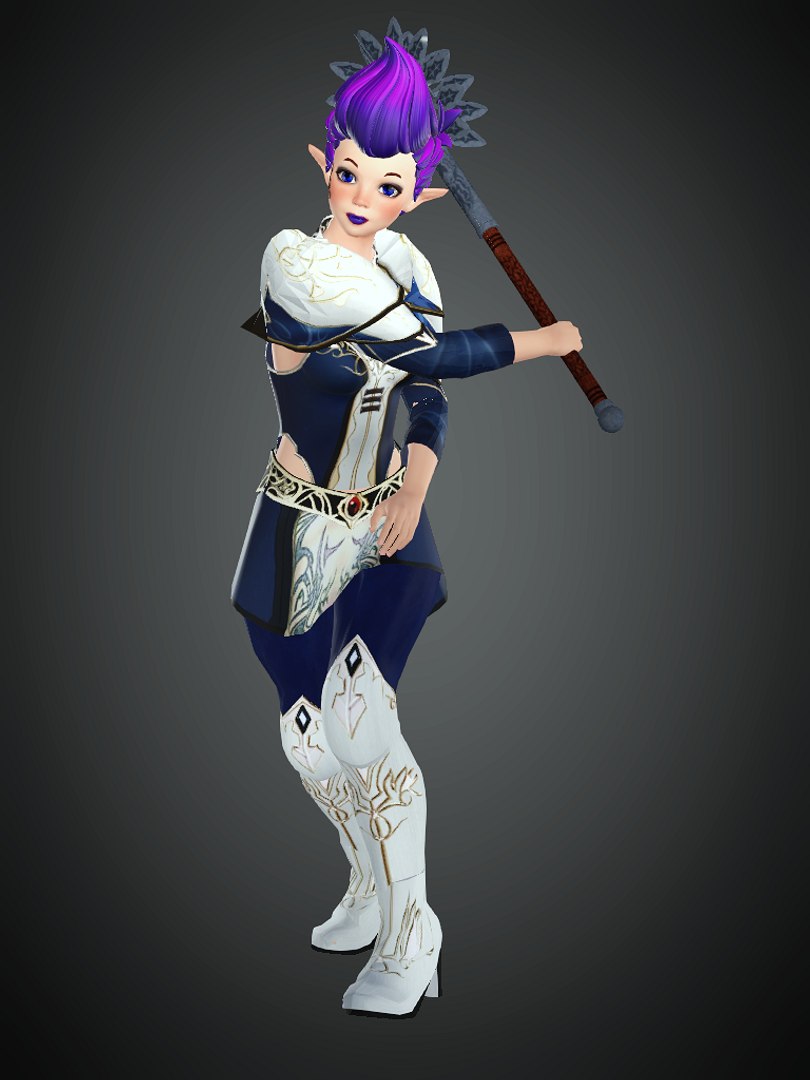 Cartoon Rigged Warrior Girl-Diyna Character 3D Model 3D Model ...