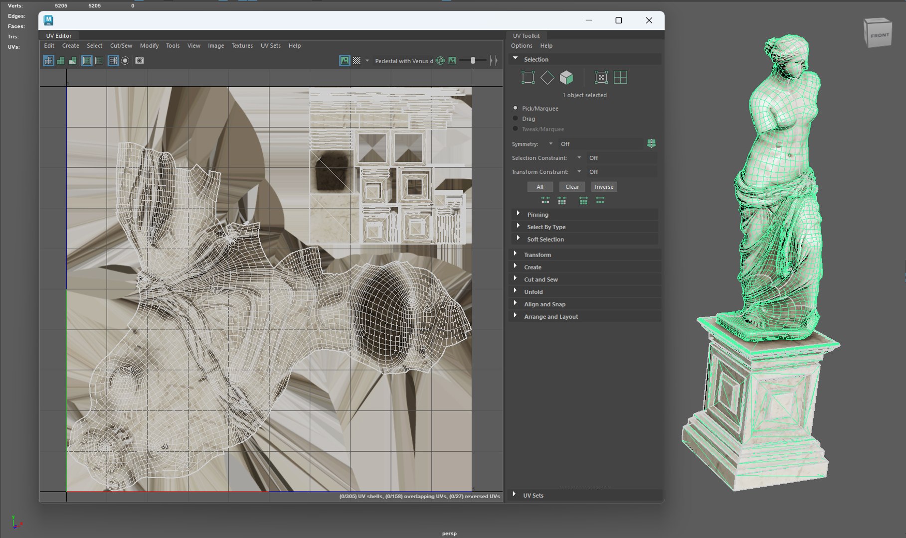 Pedestal With Venus De Milo Low Poly 4K PBR Textures Multiformat 3D ...