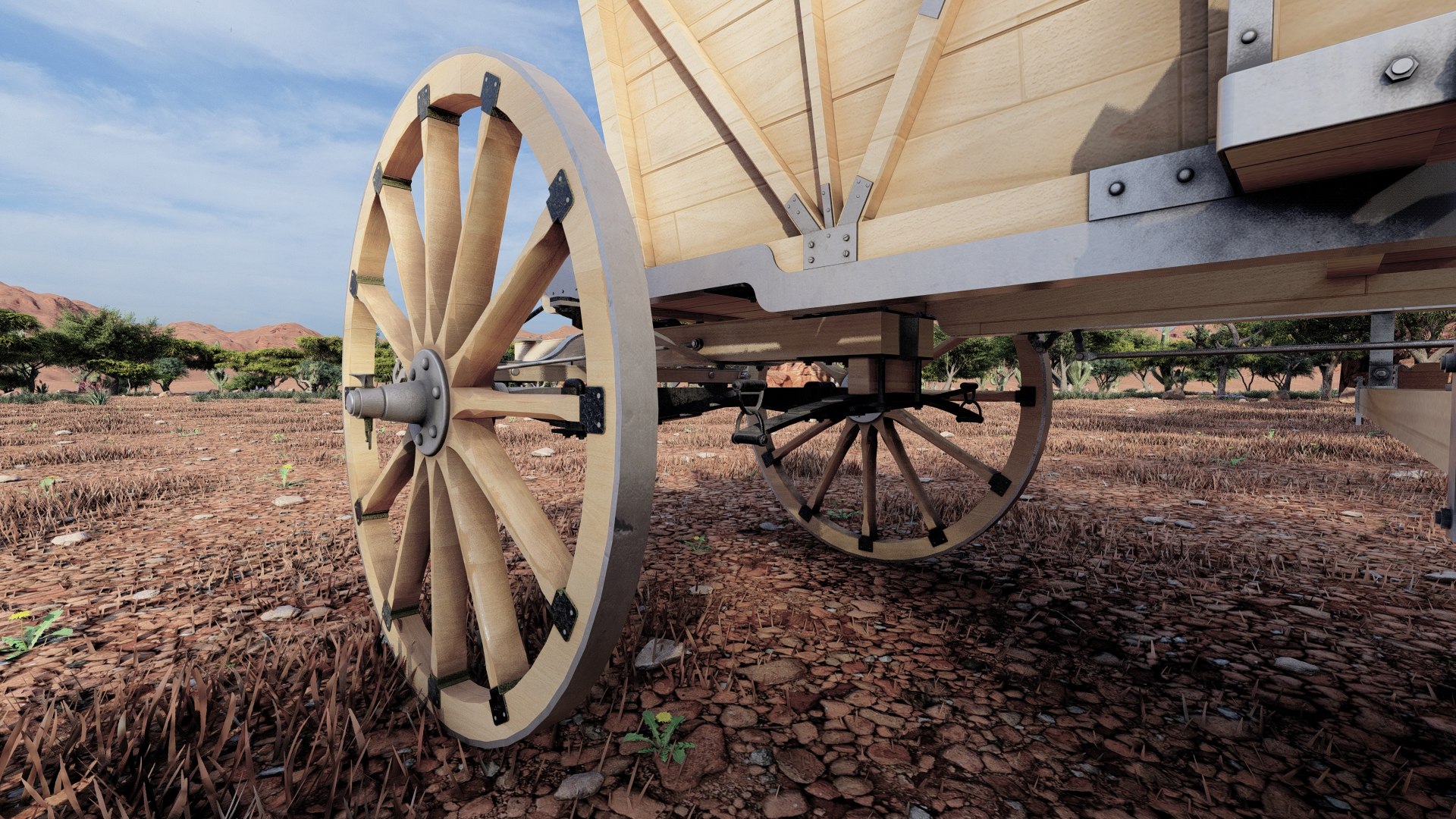 3D Model Light Army Field Wagon - TurboSquid 2276086