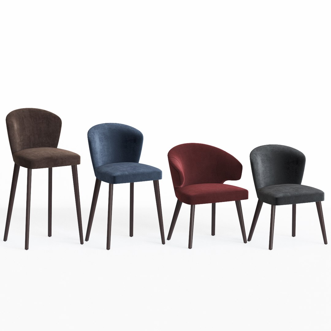 Minotti Aston Chairs Set 3D - TurboSquid 1537318