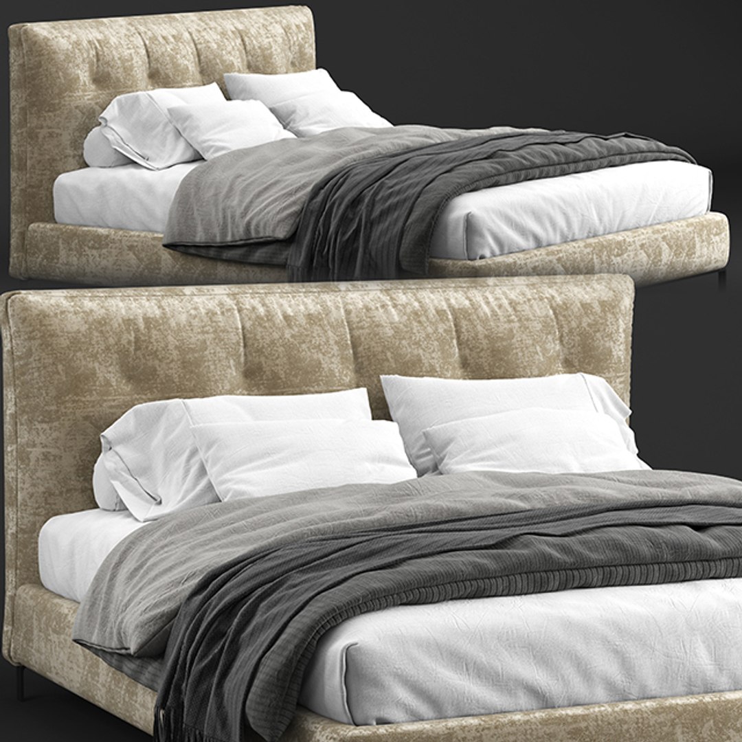 Minotti andersen bed 3D model - TurboSquid 1505178