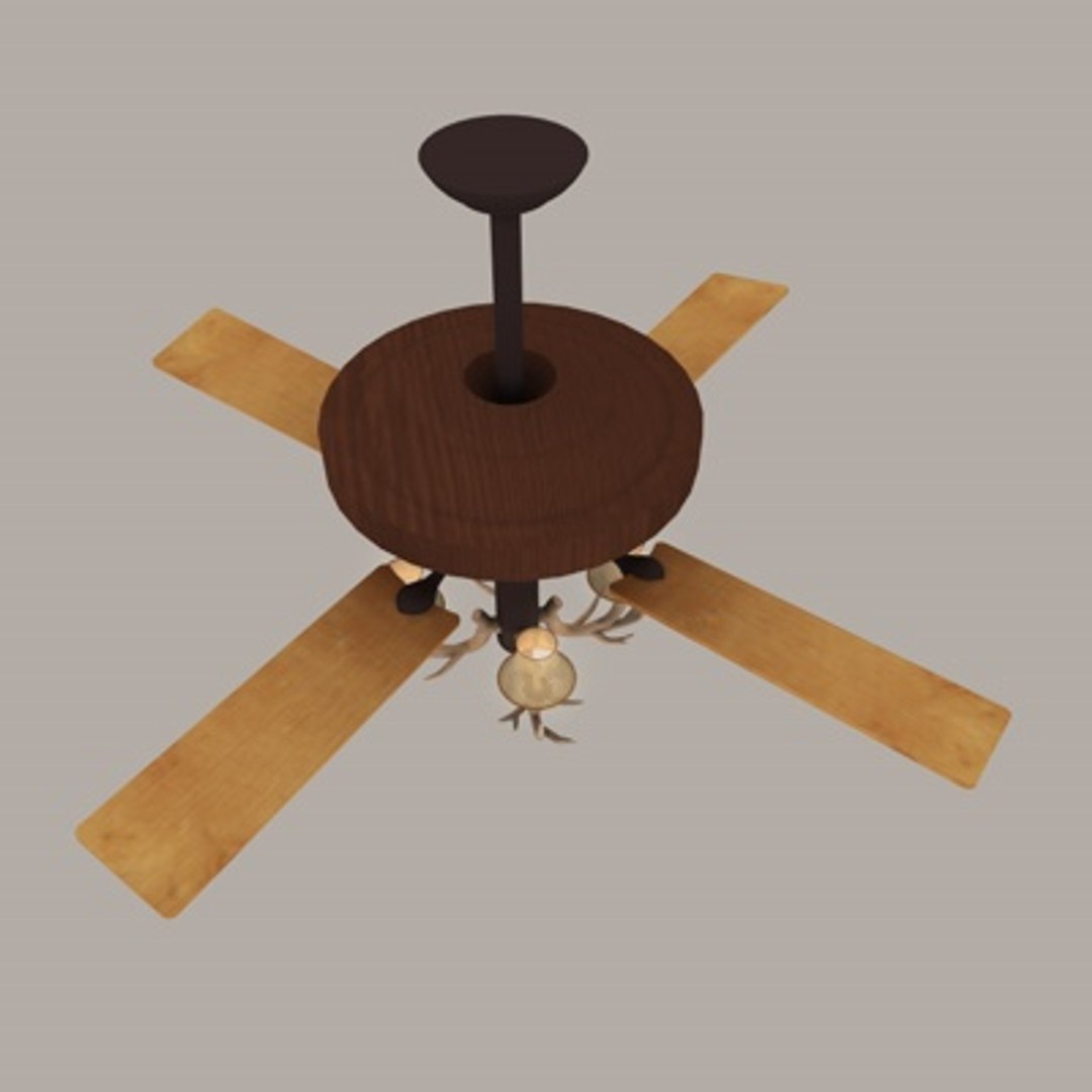 antler ceiling fan 3d model