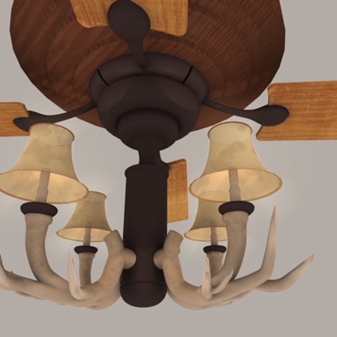 antler ceiling fan 3d model