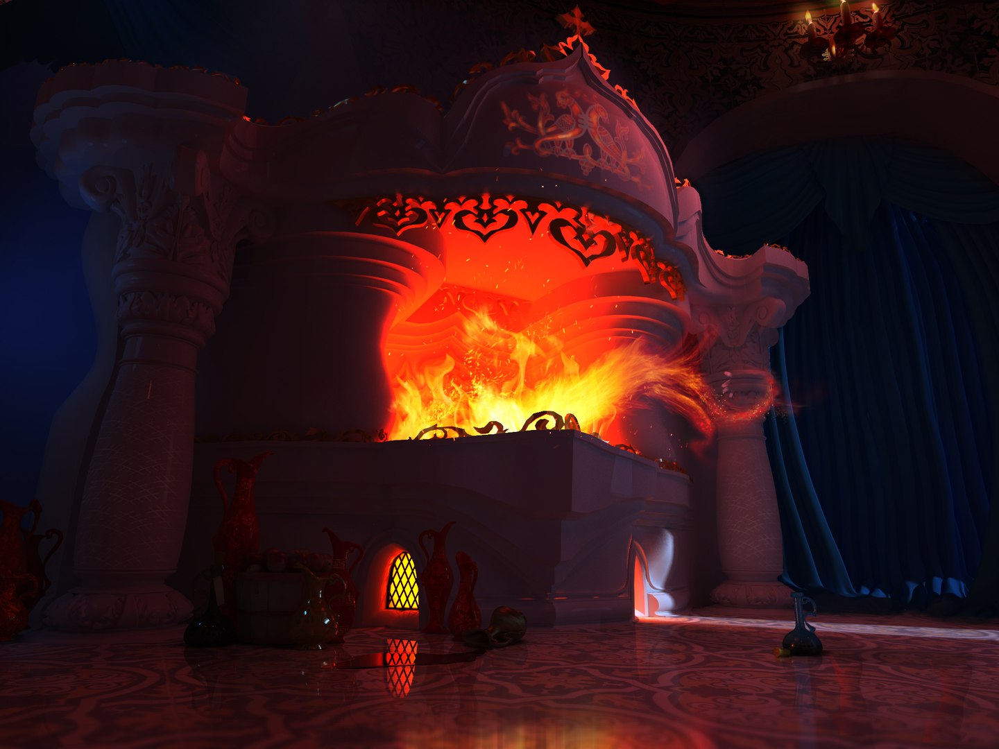 Fireplace Furnace 3d Model