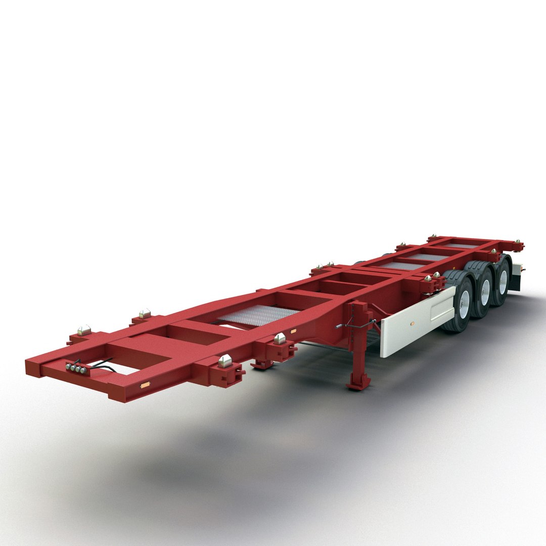 3d Model Of Shipping Container Trailer