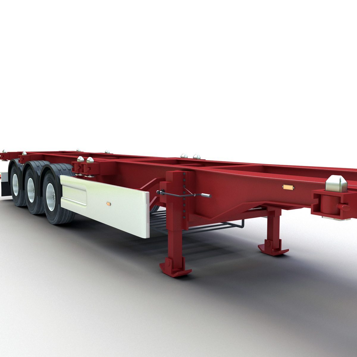3d model of shipping container trailer