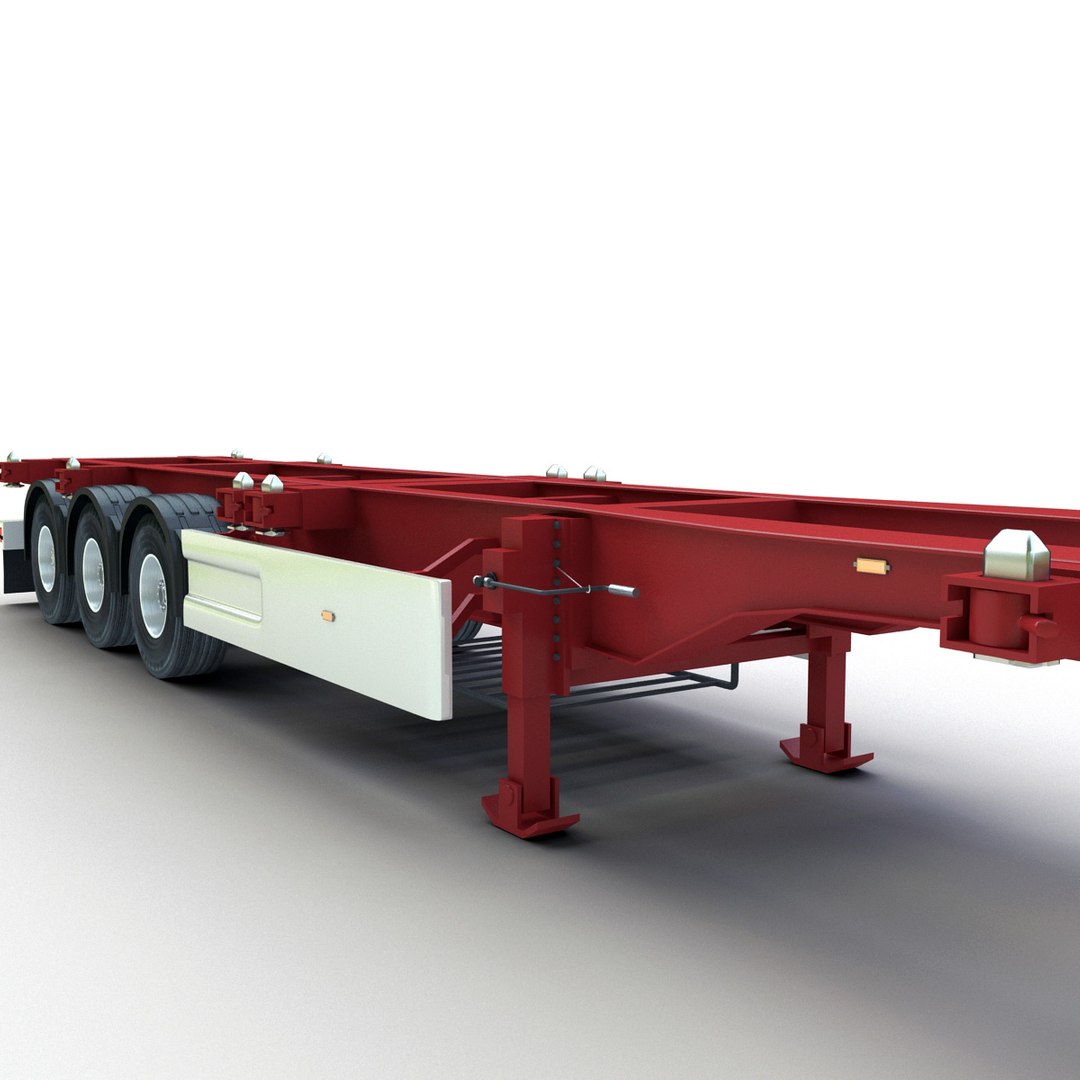 3d Model Of Shipping Container Trailer