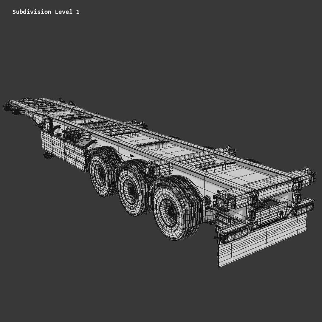 3d Model Of Shipping Container Trailer