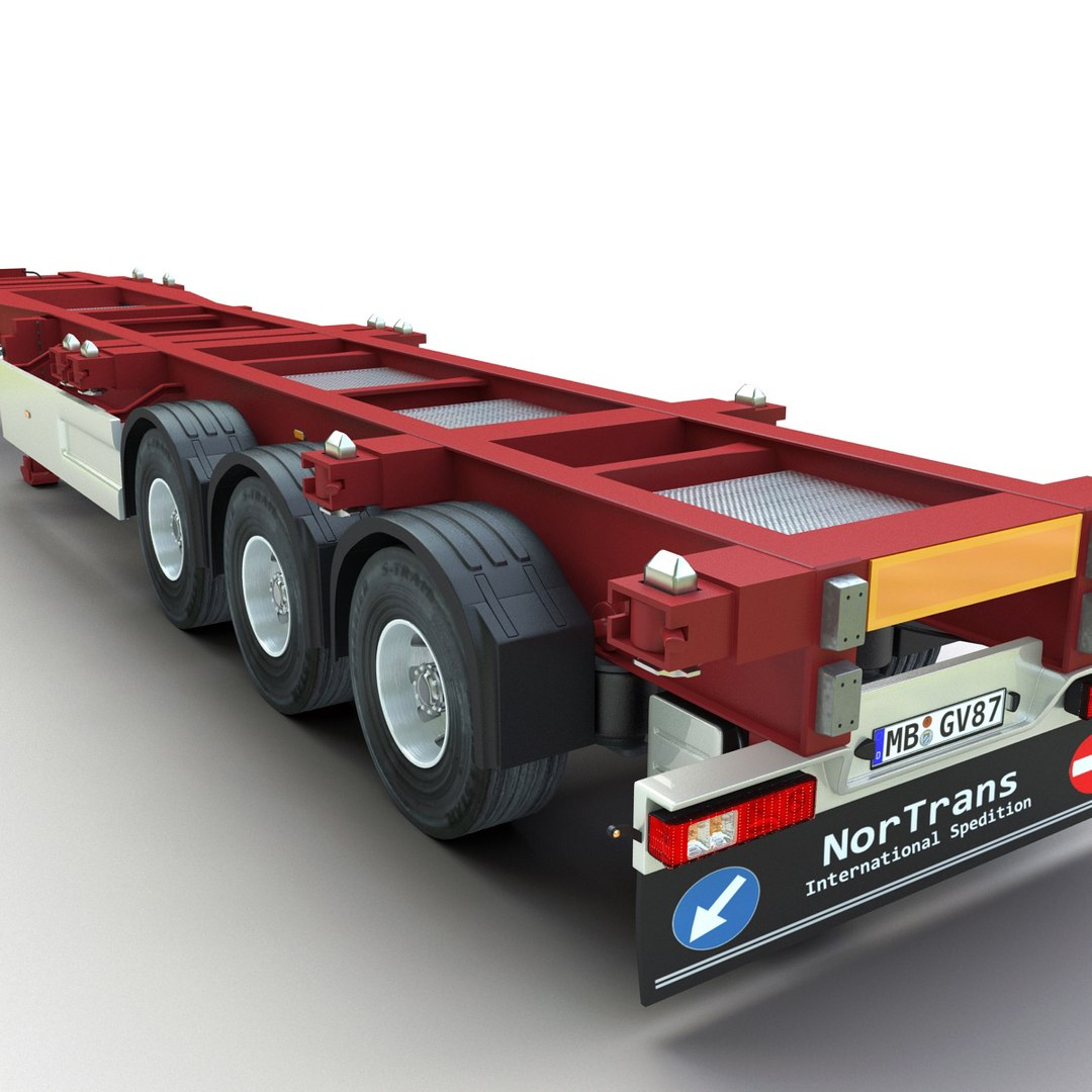 3d Model Of Shipping Container Trailer