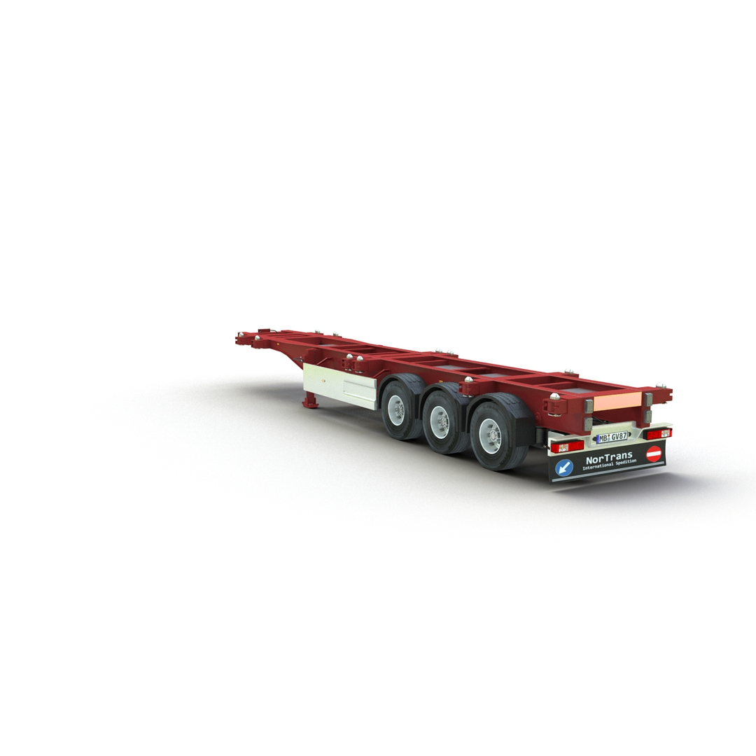3d Model Of Shipping Container Trailer