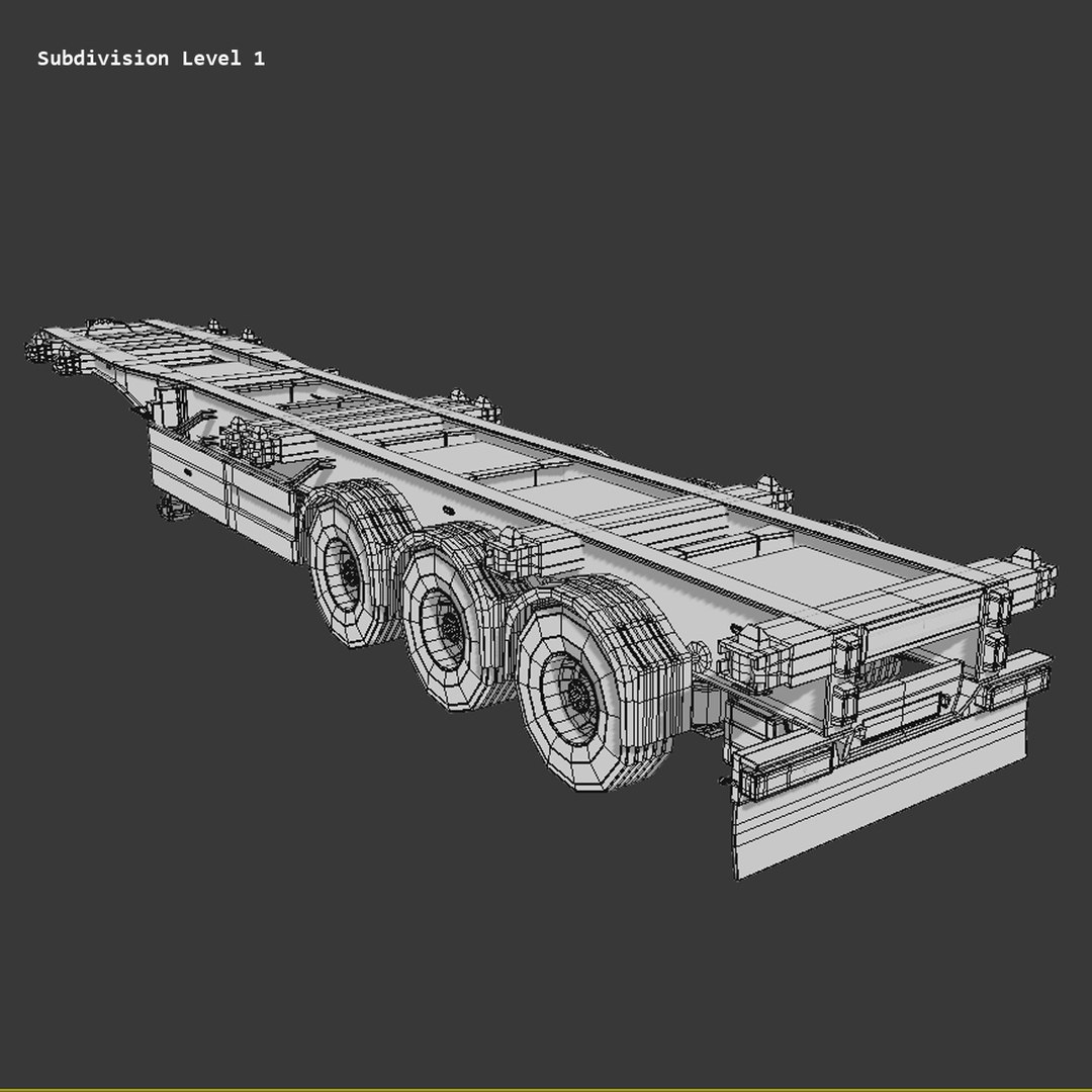 3d Model Of Shipping Container Trailer