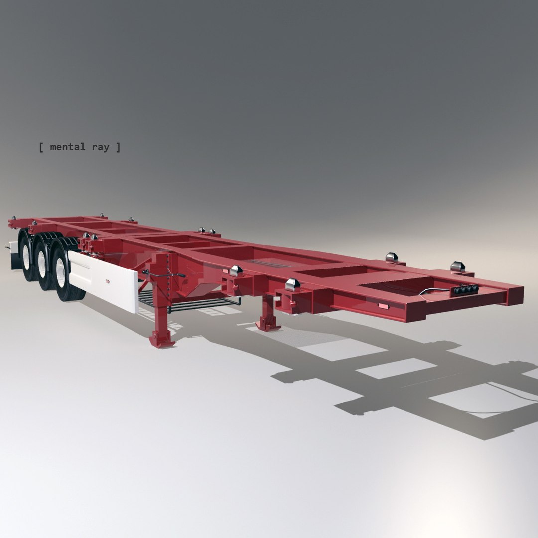 3d Model Of Shipping Container Trailer